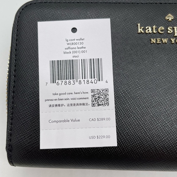 kate spade | Bags | Kate Spade Staci Large Continental Wallet Black ...